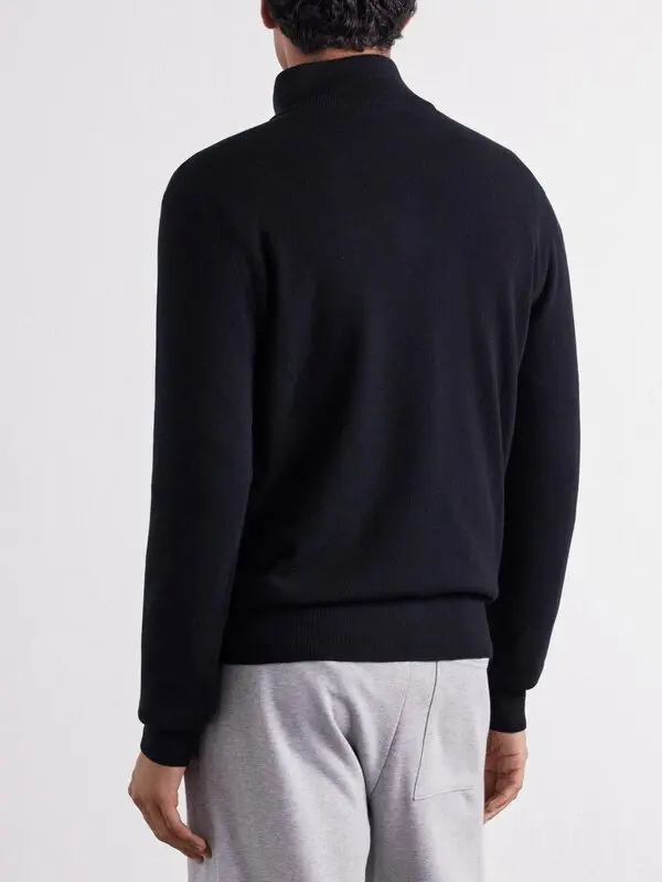 Mr P. James Cashmere Half-zip Sweater - Black