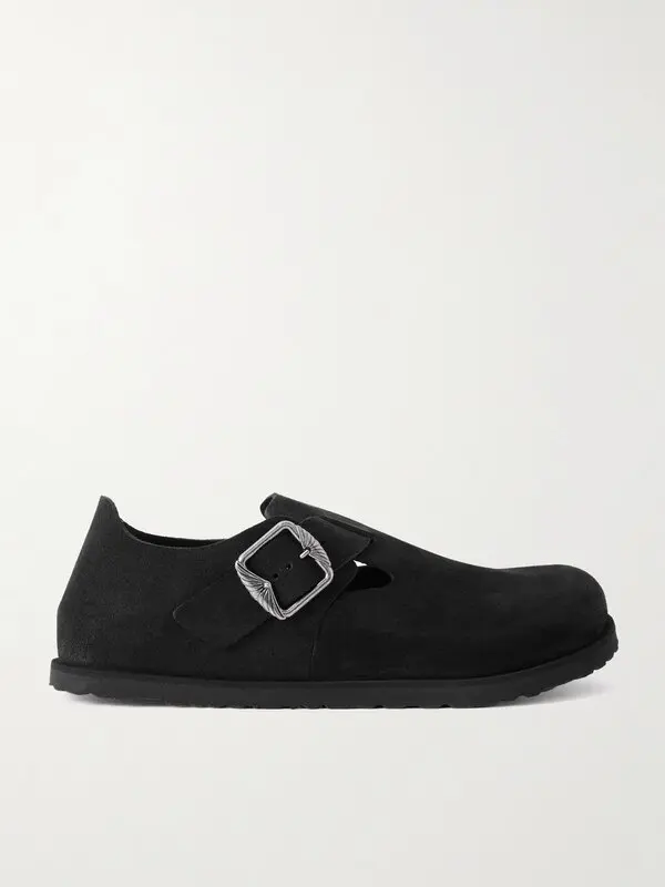 BIRKENSTOCK London Suede Clogs - Black