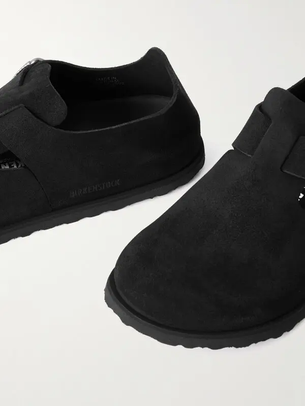 BIRKENSTOCK London Suede Clogs - Black