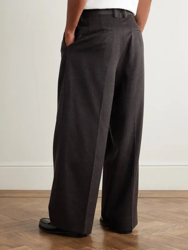 SSSTEIN Wide-leg Pleated Cashmere Trousers