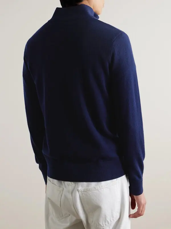 Mr P. James Cashmere Half-zip Sweater - Blue