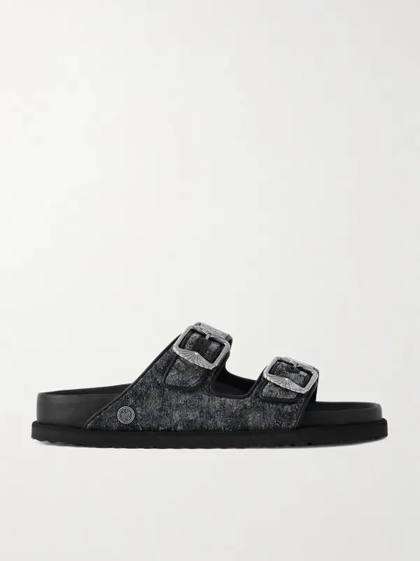 BIRKENSTOCK Arizona Velvet Sandals - Black