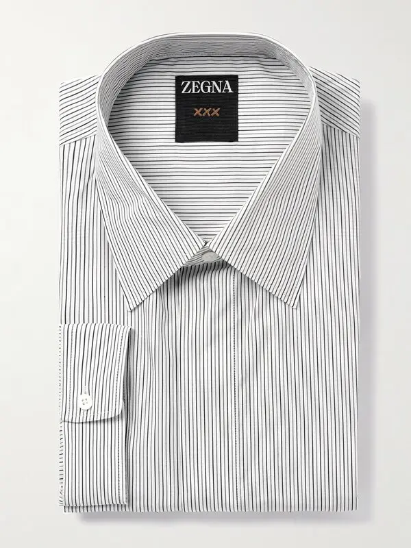 Zegna Striped Cotton Shirt - Gray