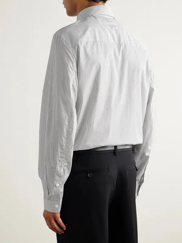 Zegna Striped Cotton Shirt - Gray