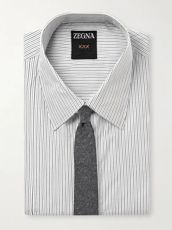 Zegna Striped Cotton Shirt - Gray