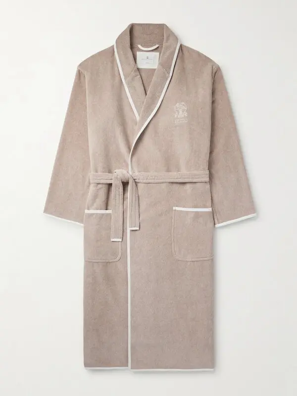 Brunello Cucinelli Cotton-terry Bathrobe - Neutrals