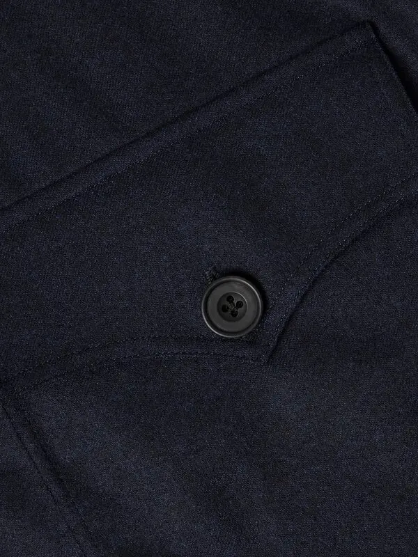 Rubinacci Safari Virgin Wool-flannel Overshirt - Blue