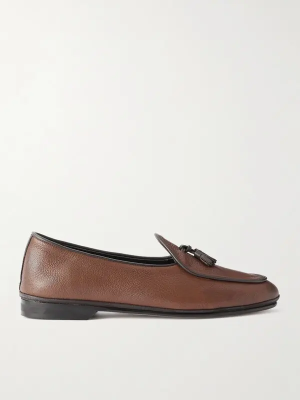 Rubinacci Tasseled Full-grain Leather Loafers - Brown