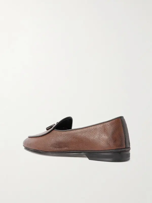 Rubinacci Tasseled Full-grain Leather Loafers - Brown
