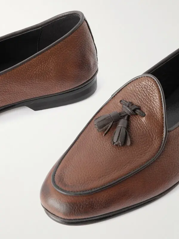 Rubinacci Tasseled Full-grain Leather Loafers - Brown