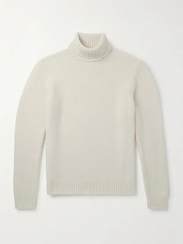 Ralph Lauren Purple Label Ribbed Cashmere Rollneck Sweater