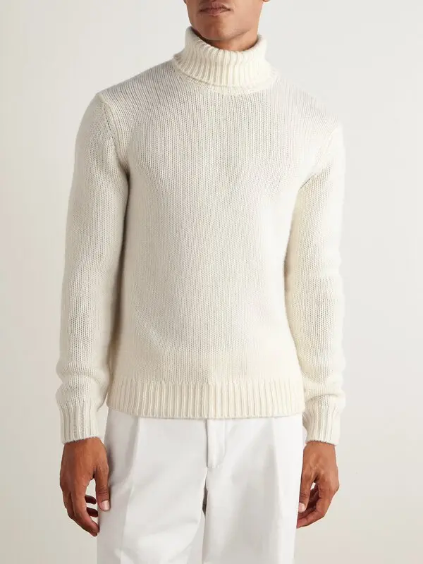 Ralph Lauren Purple Label Ribbed Cashmere Rollneck Sweater