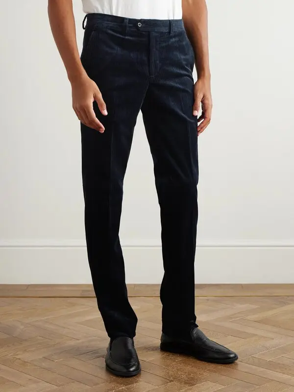 Rubinacci Straight-leg Cotton-corduroy Trousers