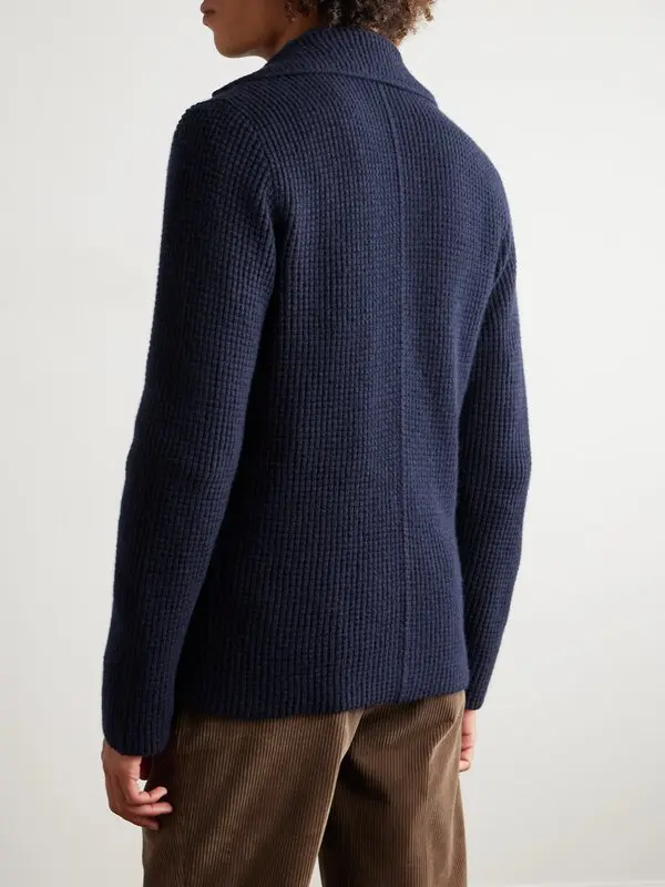 Rubinacci Cashmere Rib Knitted Cardigan
