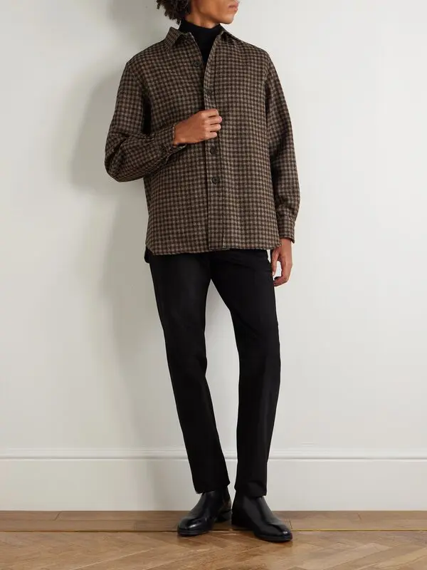 Rubinacci Checked Wool Shirt - Brown