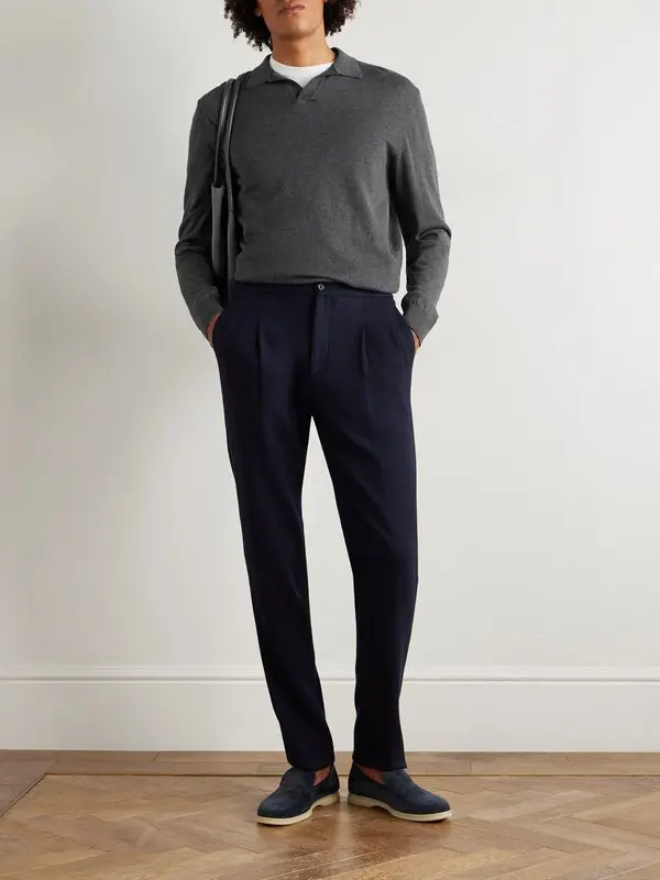 Rubinacci Straight-leg Pleated Super 130s Wool Trousers