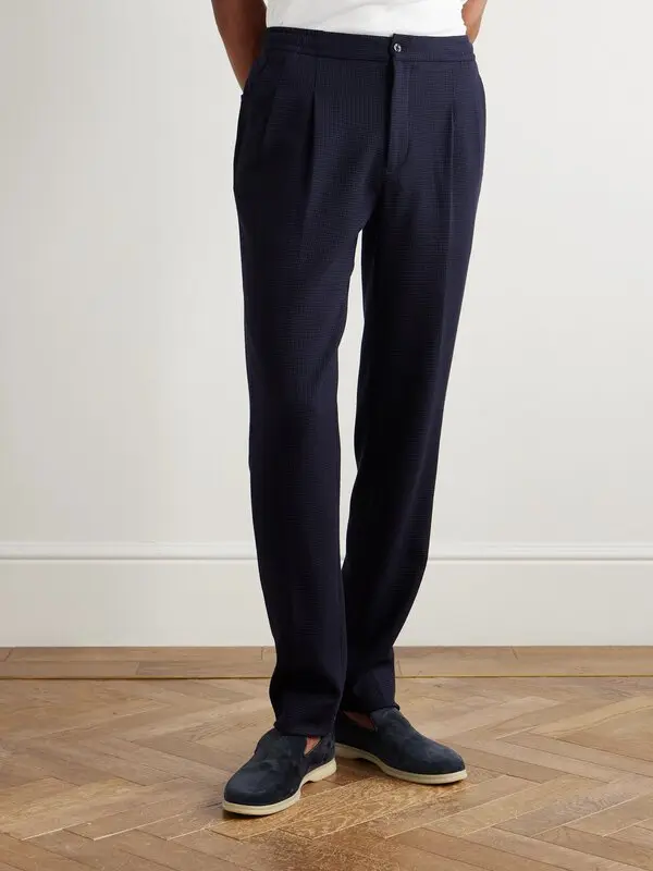 Rubinacci Straight-leg Pleated Super 130s Wool Trousers