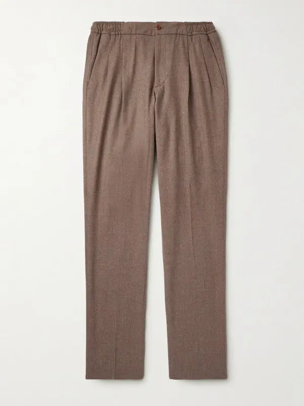 Rubinacci Leisure Straight-leg Wool-flannel Trousers