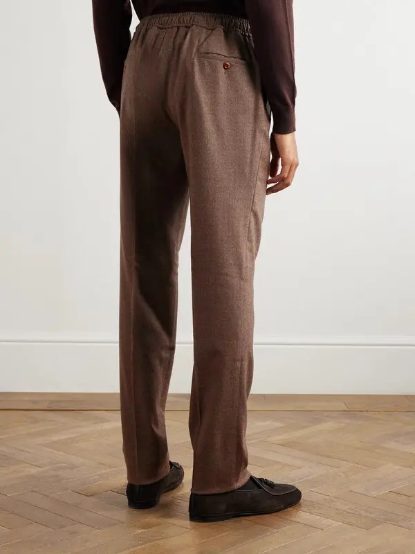 Rubinacci Leisure Straight-leg Wool-flannel Trousers