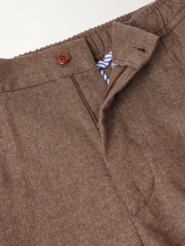 Rubinacci Leisure Straight-leg Wool-flannel Trousers