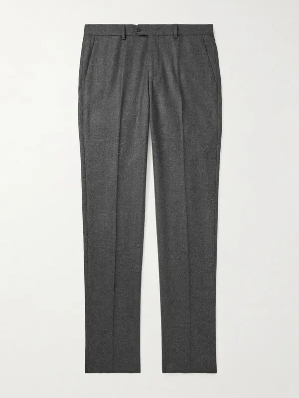 Rubinacci Luca Slim-fit Tapered Wool-flannel Trousers