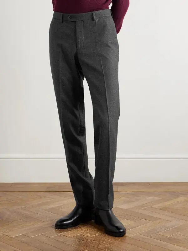 Rubinacci Luca Slim-fit Tapered Wool-flannel Trousers
