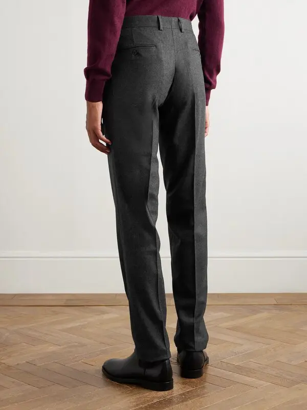 Rubinacci Luca Slim-fit Tapered Wool-flannel Trousers