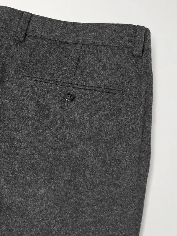 Rubinacci Luca Slim-fit Tapered Wool-flannel Trousers