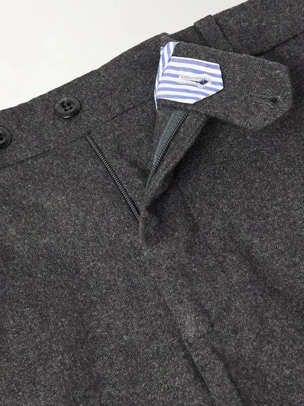 Rubinacci Luca Slim-fit Tapered Wool-flannel Trousers