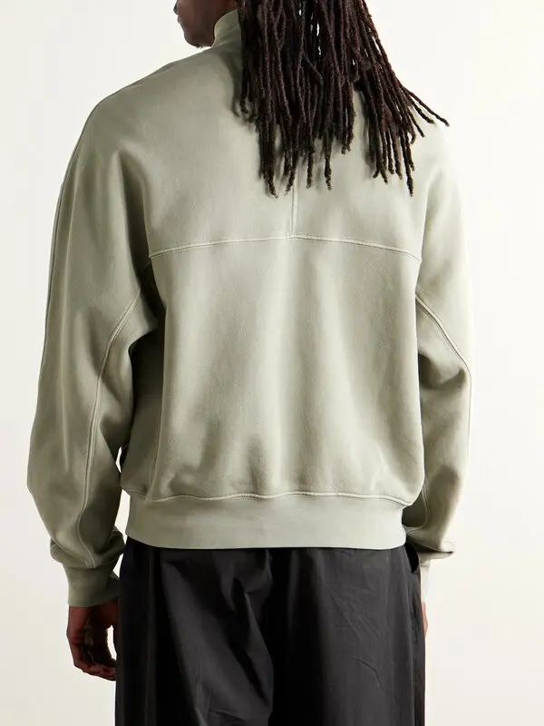 AGOLDE Idris Half-zip Cotton-jersey Sweatshirt