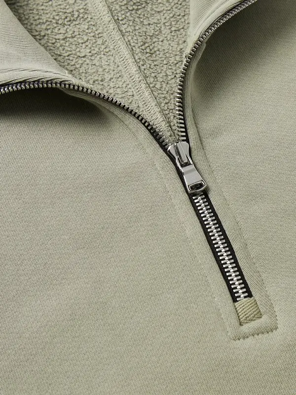 AGOLDE Idris Half-zip Cotton-jersey Sweatshirt