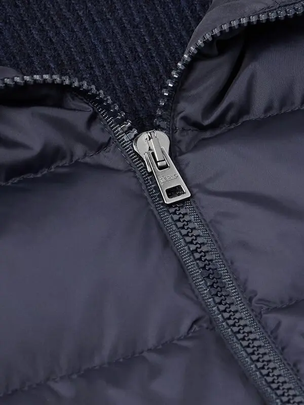 Herno Wool-sleeve Hooded Down Jacket - Blue