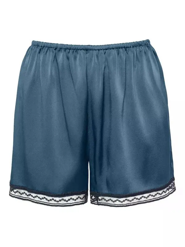 ERES Lace-trim Silk Pajama Shorts - Blue