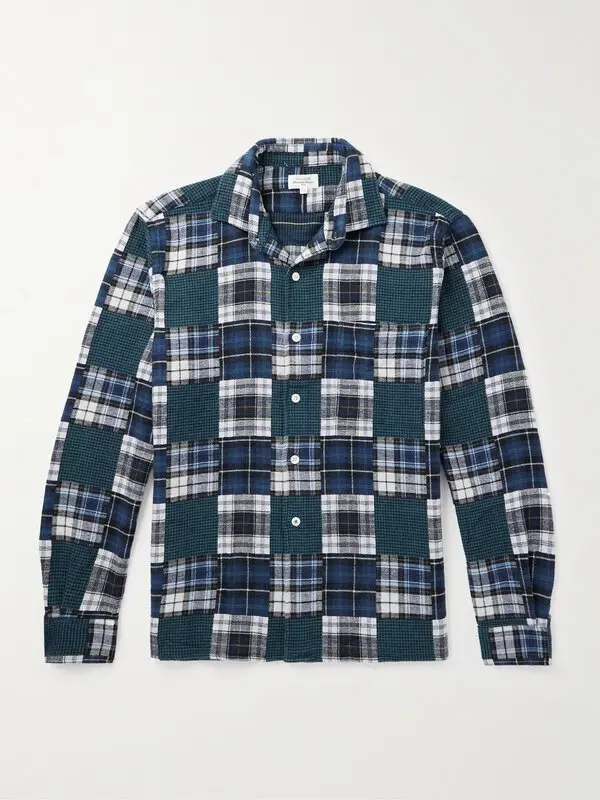 Hartford Patt Patchwork Checked Cotton Shirt