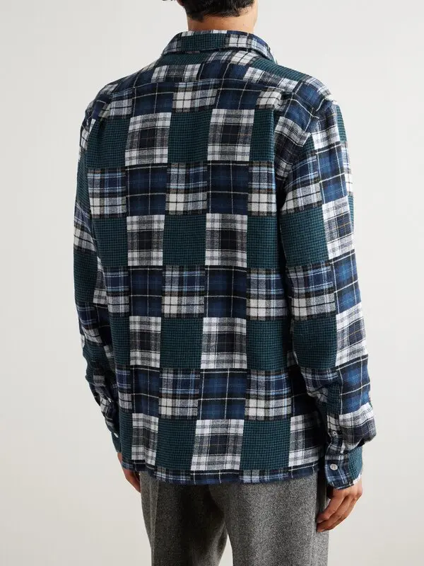 Hartford Patt Patchwork Checked Cotton Shirt