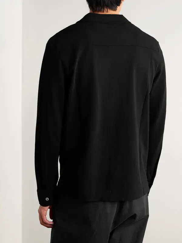 Mr P. Camp-collar Cotton-piqué Shirt
