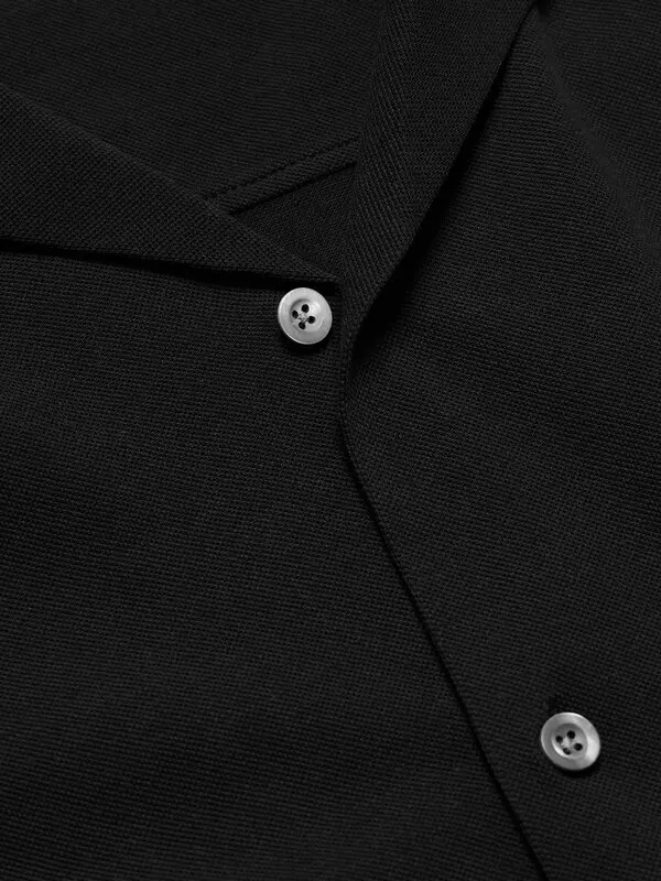 Mr P. Camp-collar Cotton-piqué Shirt