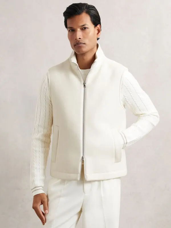 REISS Hewitt Wool-blend Gilet - Off White