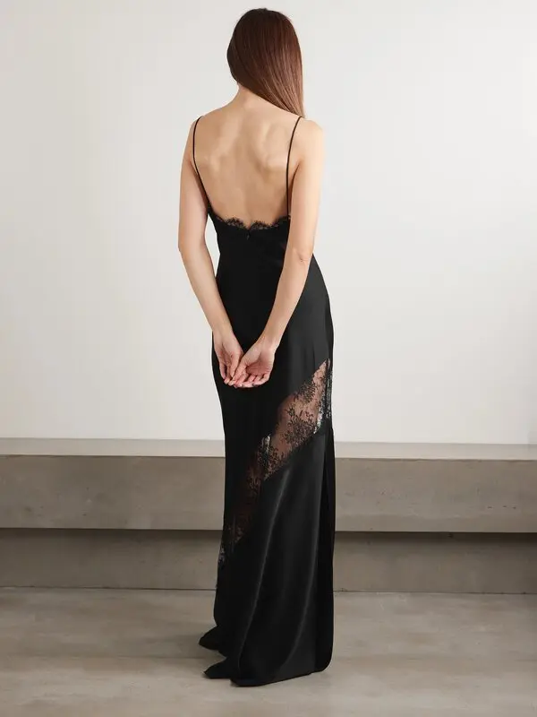 alex perry black lace dress Sheer animal-print devor maxi dress in black - Alex Perry