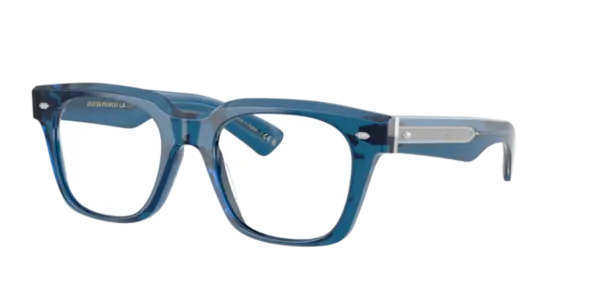 Oliver Spencer Rectangle Optical Glasses - Translucent Blue