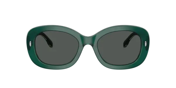 Tory Burch Acetate Oval Frame Sunglasses - Dark Green,transparent Sage