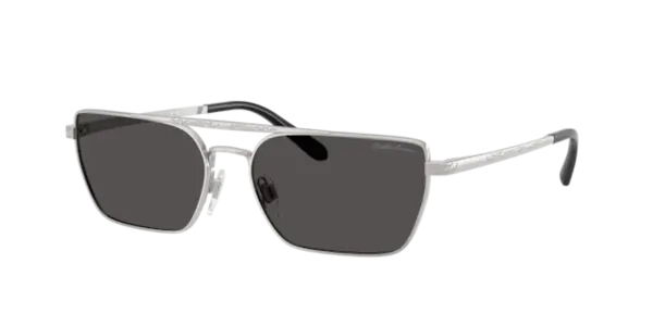 Ralph Lauren Full Rim Rectangle Sunglasses - Shiny Silver