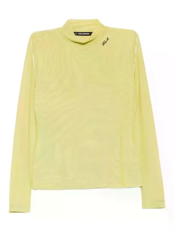 Karl Lagerfeld Mesh Long-sleeve Top