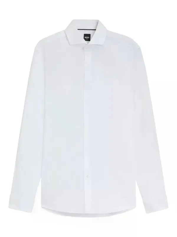 BOSS Cutaway-collar Cotton Shirt - White