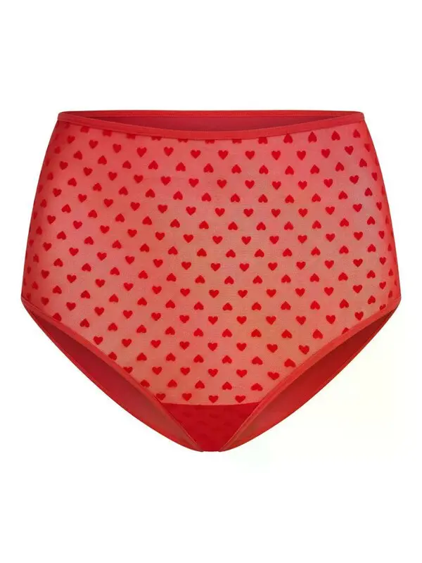 Marlies Dekkers Heart-pattern High-waist Briefs - Red