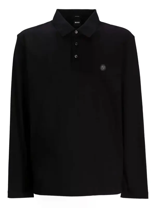 BOSS Long-sleeved Polo Shirt - Black