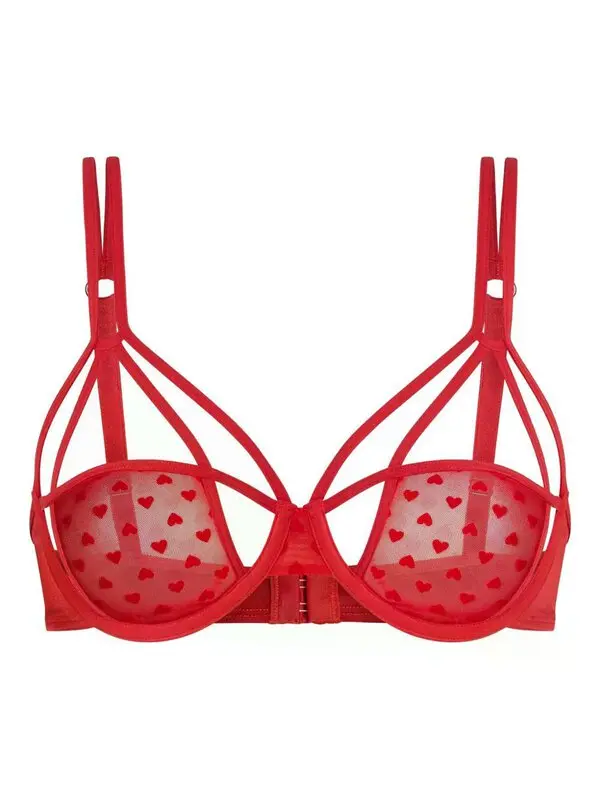 Marlies Dekkers Heart-print Strap-detail Bra - Red