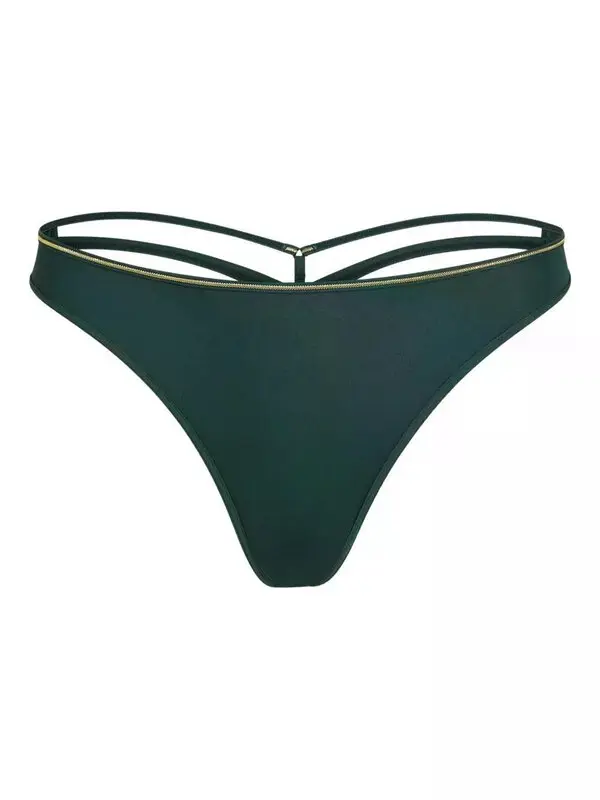 Marlies Dekkers Gold-trim Thong - Forest Green