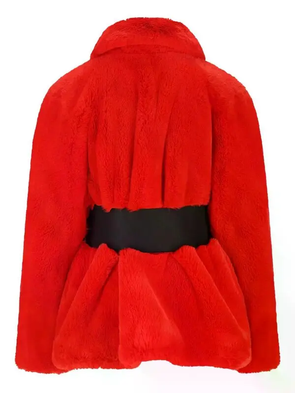 Balenciaga Belted Faux Fur Jacket