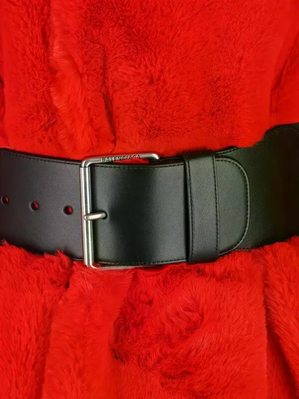 Balenciaga Belted Faux Fur Jacket